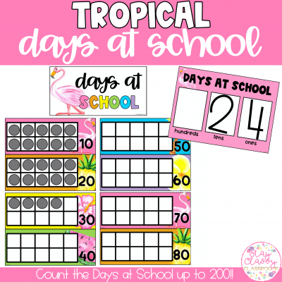 TROPICAL Days at School Display | 100 Days of School - Stay Classy ...