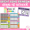 BRIGHT BOHO RAINBOW Days at School Display | 100 Days of School - Stay ...