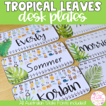 Tropical Leaves Editable Desk Plates - Stay Classy Classrooms