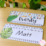 Tropical Leaves Editable Desk Plates - Stay Classy Classrooms