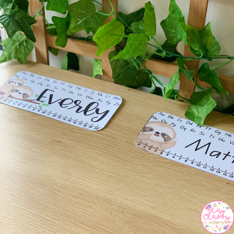 Sloths Editable Desk Plates - Stay Classy Classrooms