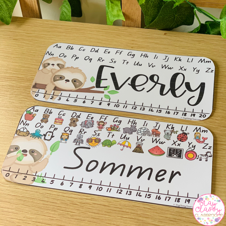 Sloths Editable Desk Plates - Stay Classy Classrooms