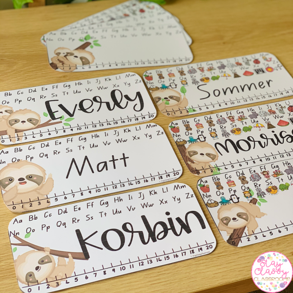 Sloths Editable Desk Plates - Stay Classy Classrooms