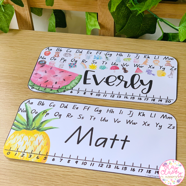 Tropical Editable Desk Plates - Stay Classy Classrooms