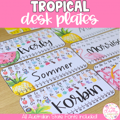 Tropical Editable Desk Plates - Stay Classy Classrooms
