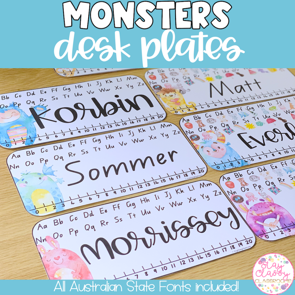 Monsters Editable Desk Plates - Stay Classy Classrooms