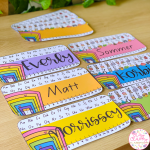 Rainbows Editable Desk Plates - Stay Classy Classrooms