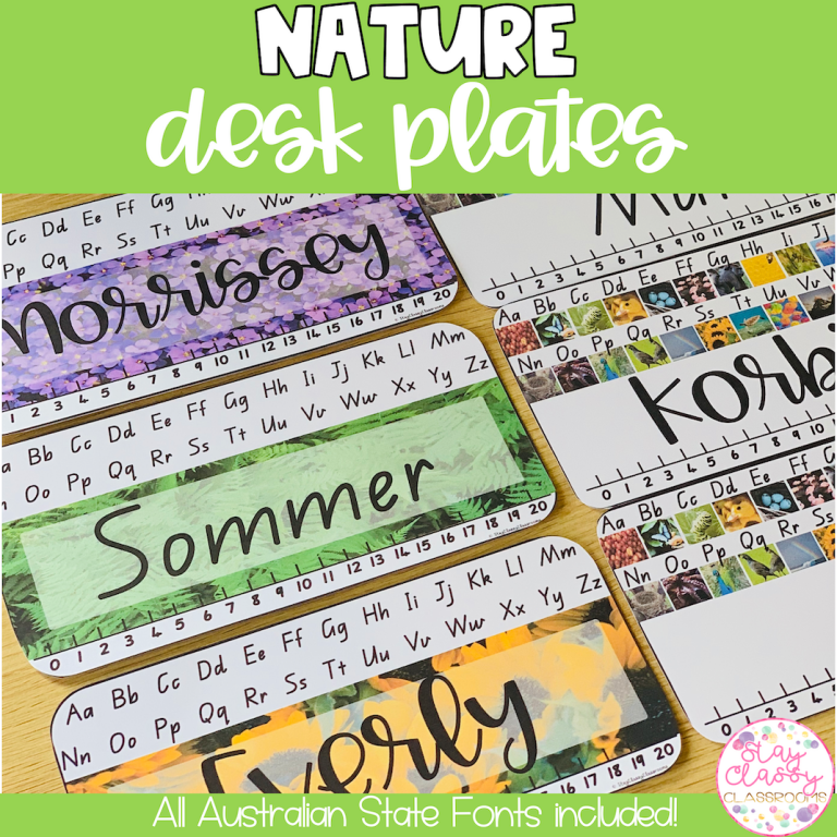 Nature Editable Desk Plates - Stay Classy Classrooms