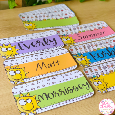Sunny Editable Desk Plates - Stay Classy Classrooms