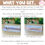 Neutral Abstract Editable Desk Plates - Stay Classy Classrooms