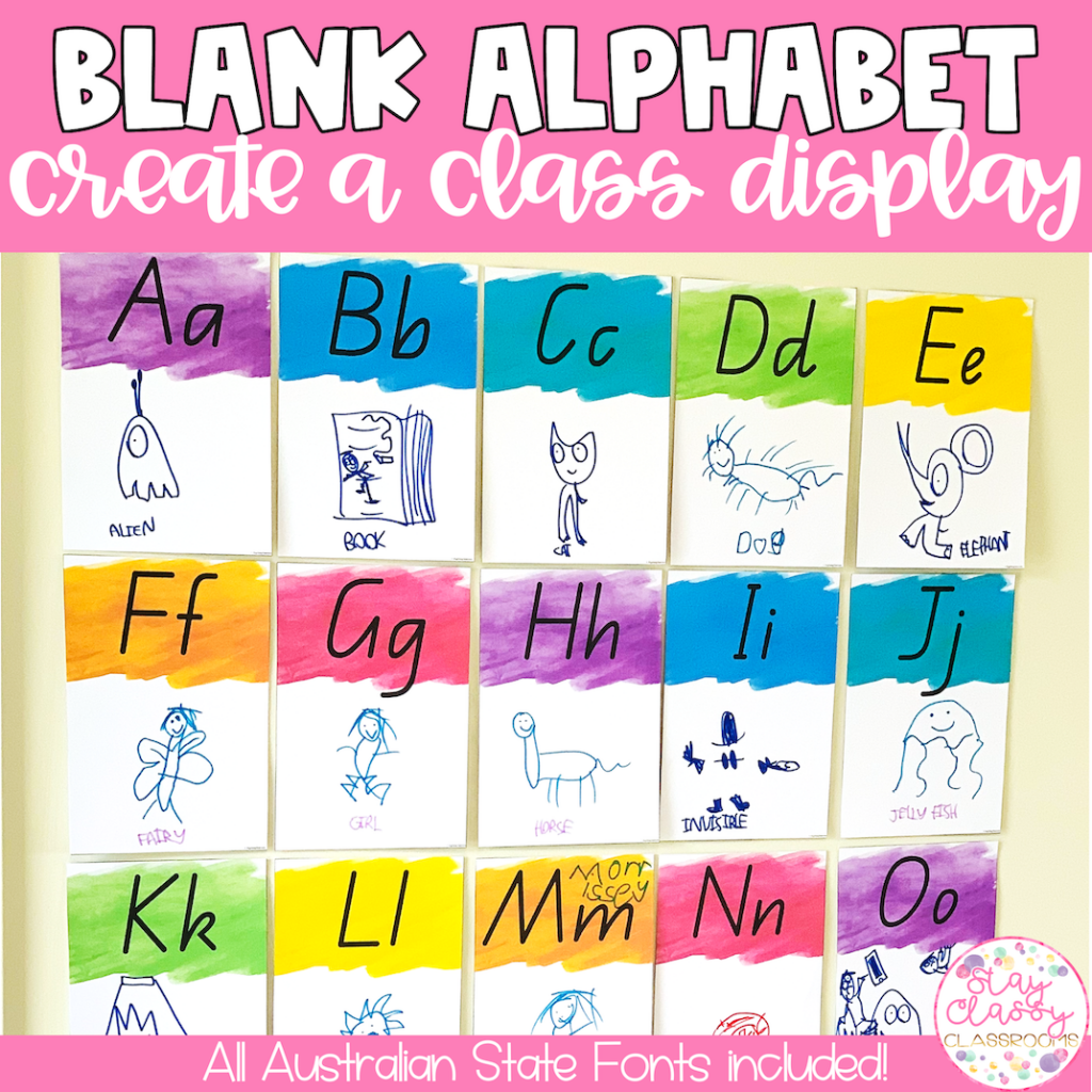 Blank Alphabet Posters Rainbow | All Australian State Fonts - Stay ...