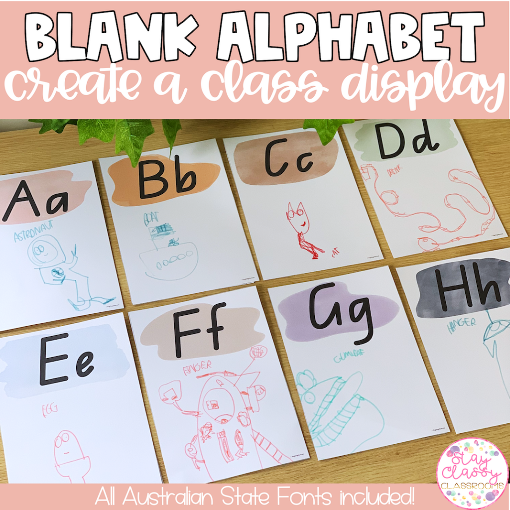 Blank Alphabet Posters Neutral | All Australian State Fonts - Stay ...