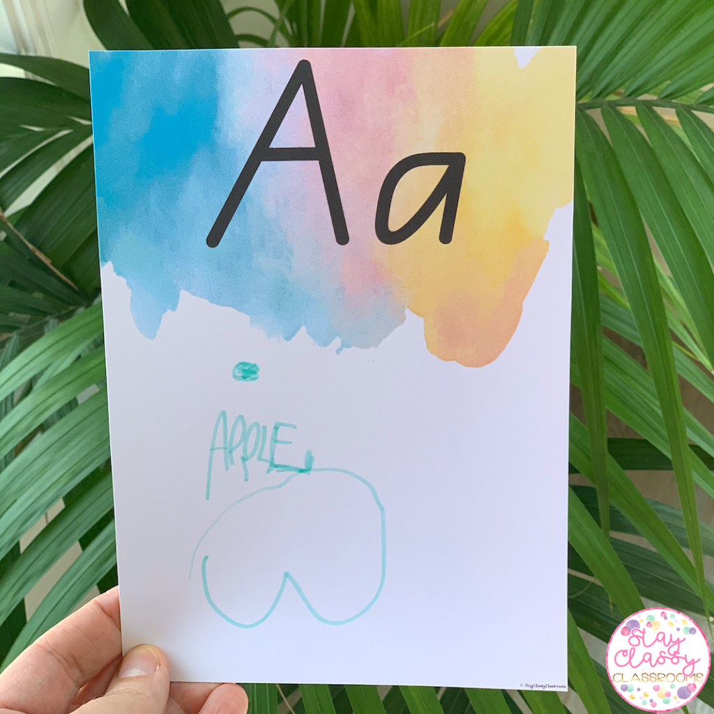 Blank Alphabet Posters Watercolour Splash | All Australian State Fonts ...