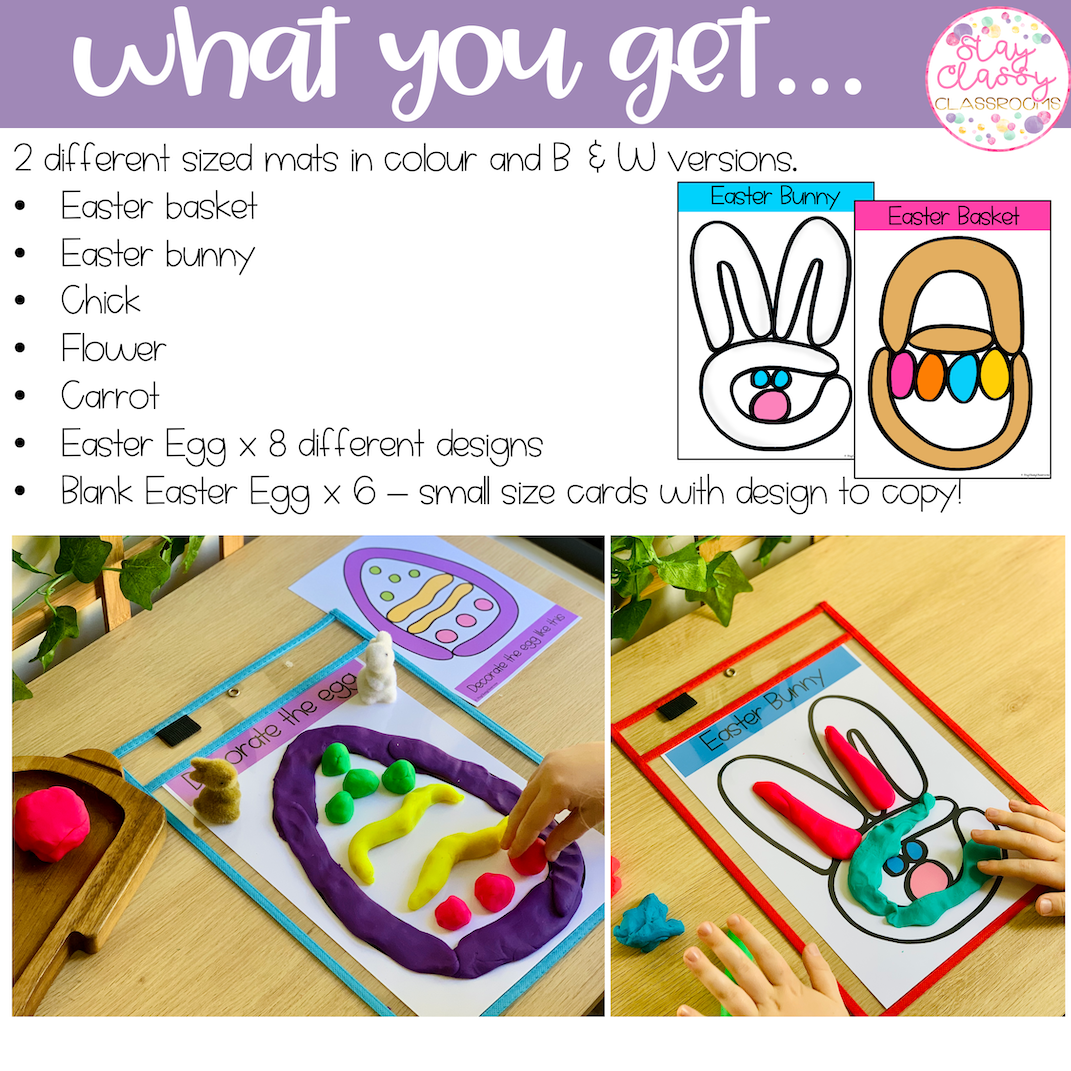Easter Playdough Mats - Stay Classy Classrooms