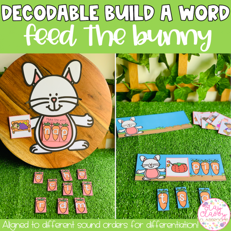 Decodable Build a Word | Feed the Bunny - Stay Classy Classrooms