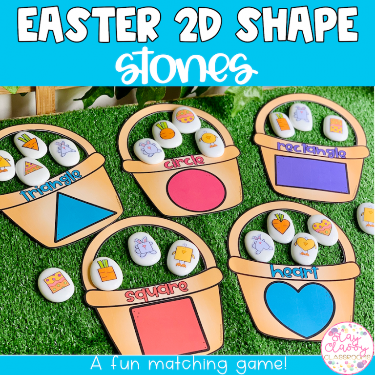 Easter 2D Shape Sorting Stones - Stay Classy Classrooms