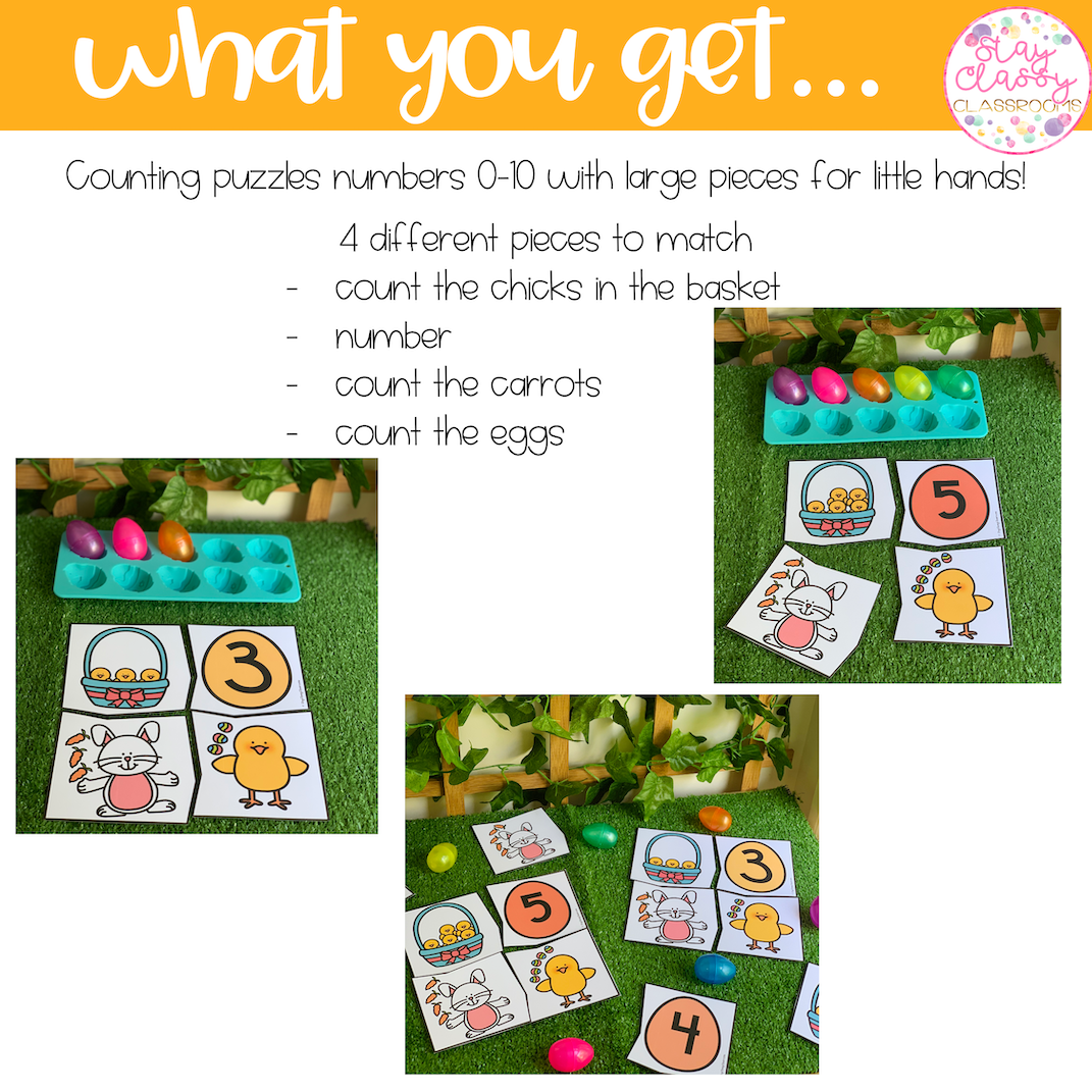 Easter Counting Puzzles | Numbers 0-10 - Stay Classy Classrooms