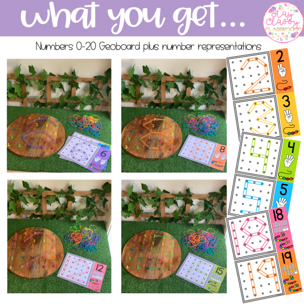 Number Geoboard Mats | Numbers 0-20 - Stay Classy Classrooms