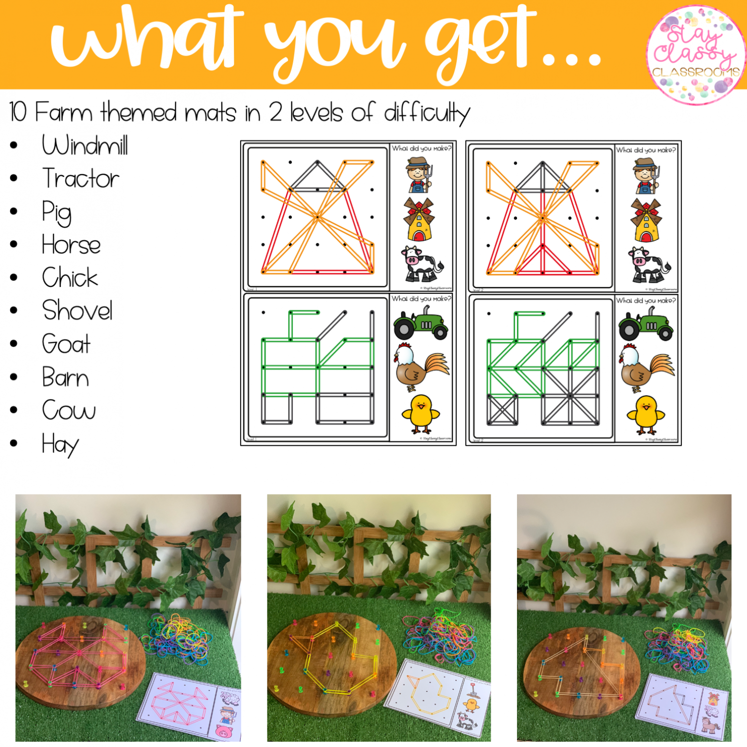 Farm Geoboard Mats - Stay Classy Classrooms