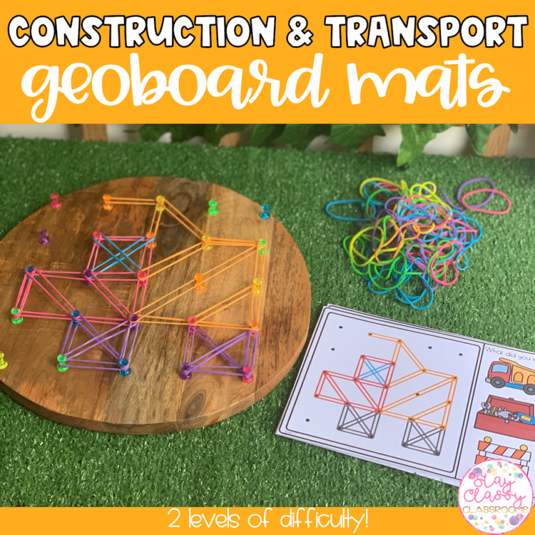 Construction & Transport Geoboard Mats - Stay Classy Classrooms