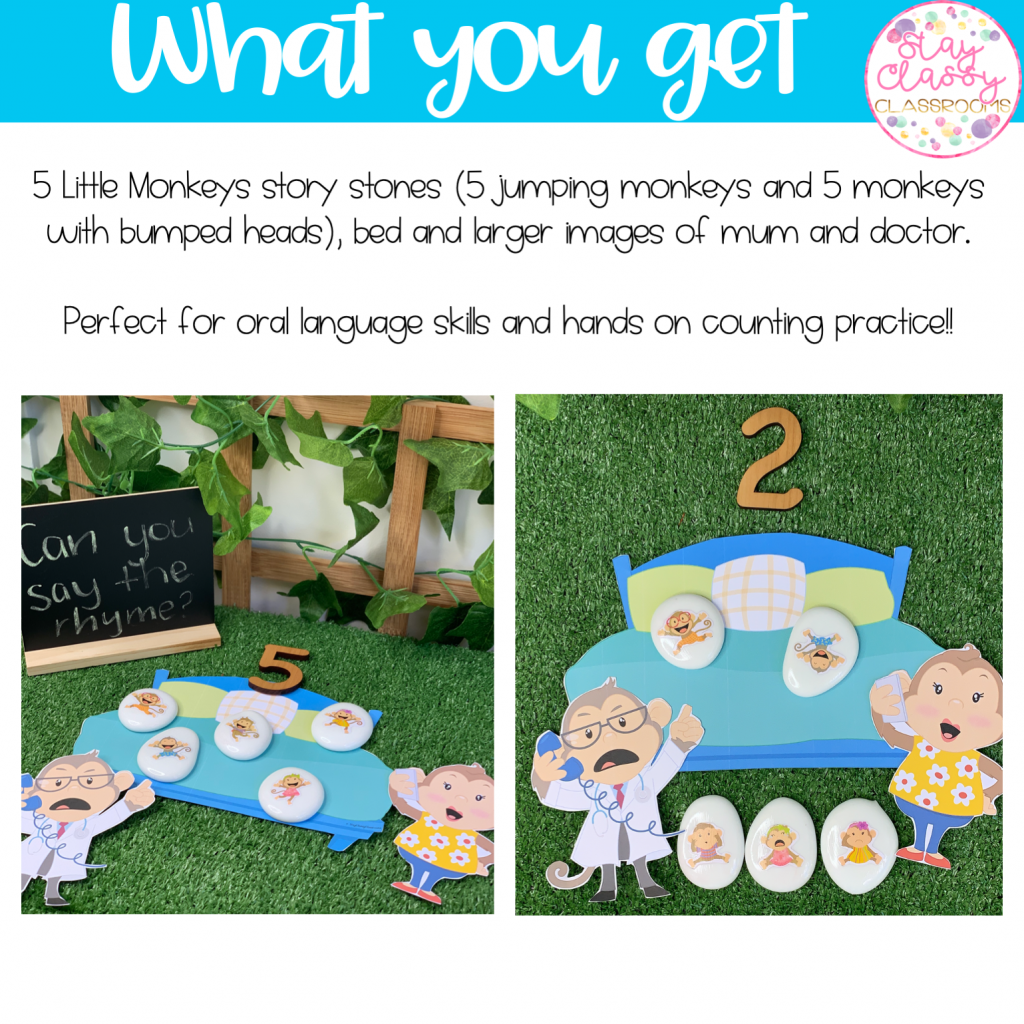 Five Little Monkeys | Story Stone Printables - Stay Classy Classrooms