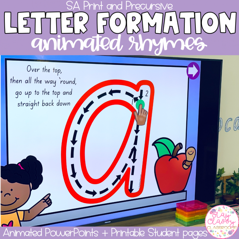 Letter Formation Rhymes Animated PowerPoint | SA Print & Precursive ...