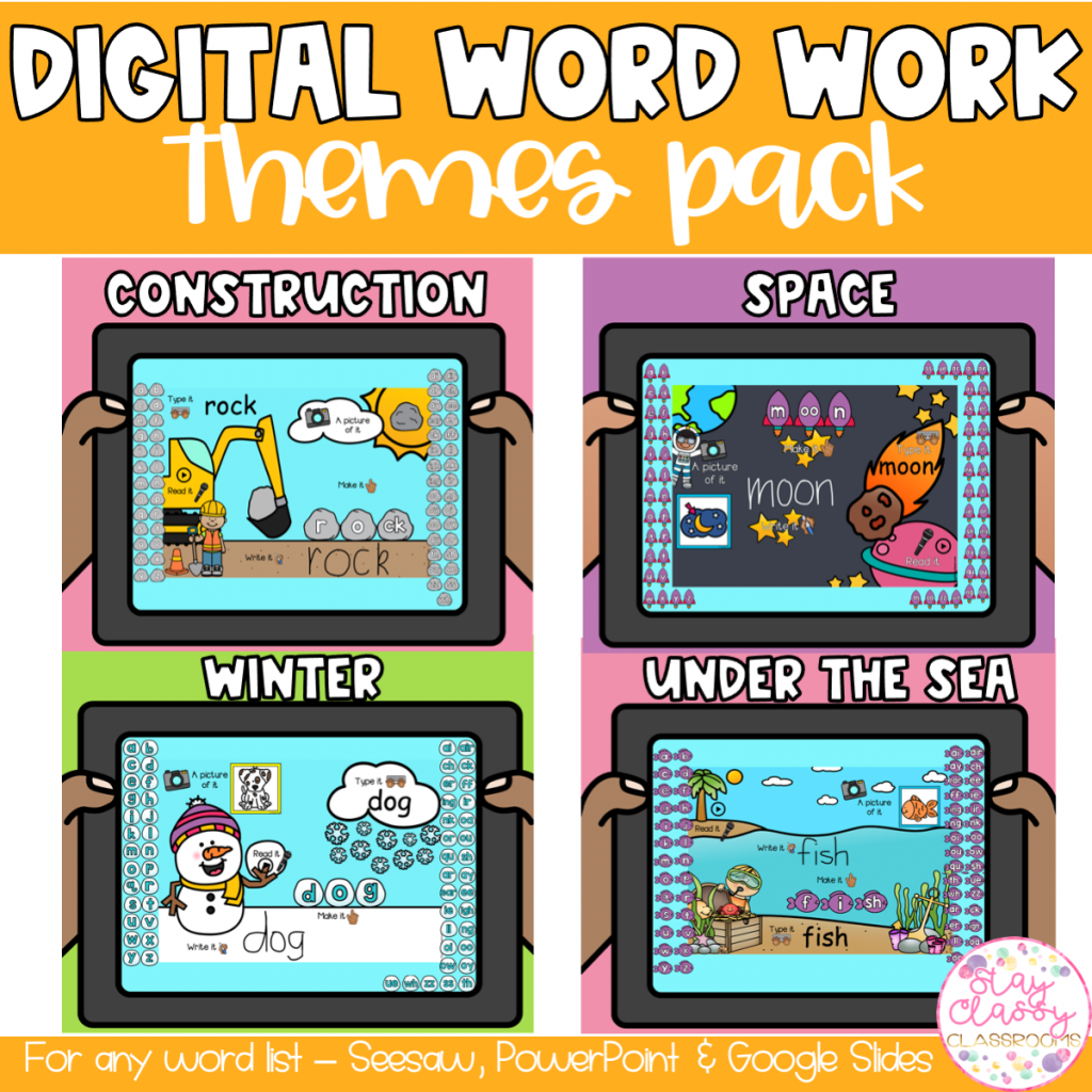 Digital Word Work THEMES Pack | Seesaw | PowerPoint | Google Slides ...