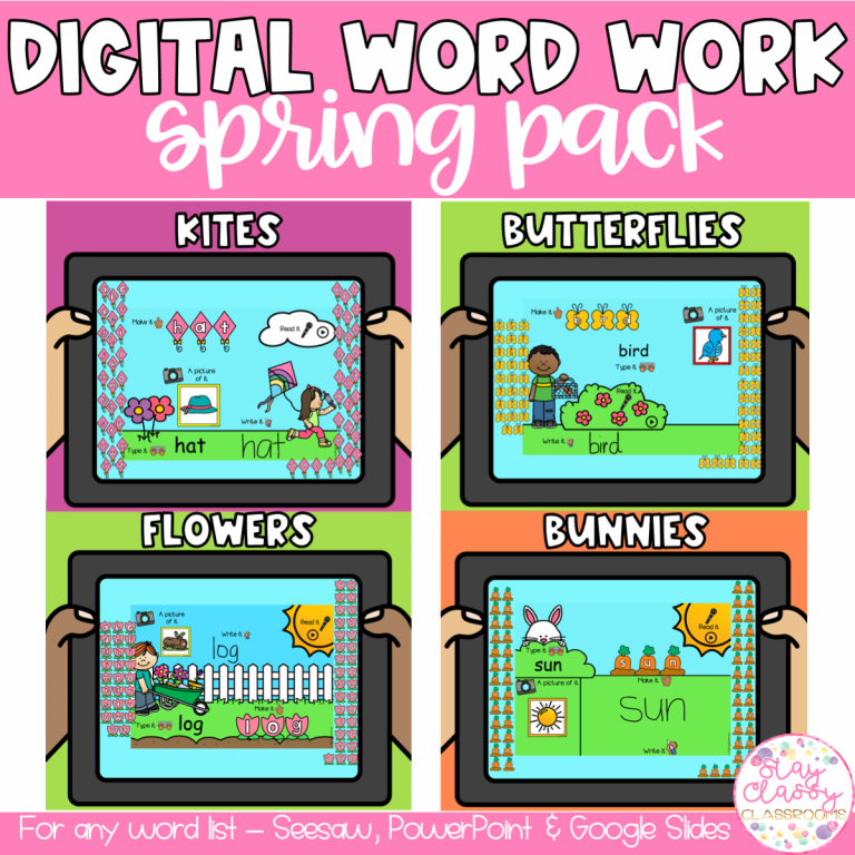 Digital Word Work SPRING Pack | Seesaw | PowerPoint | Google Slides ...