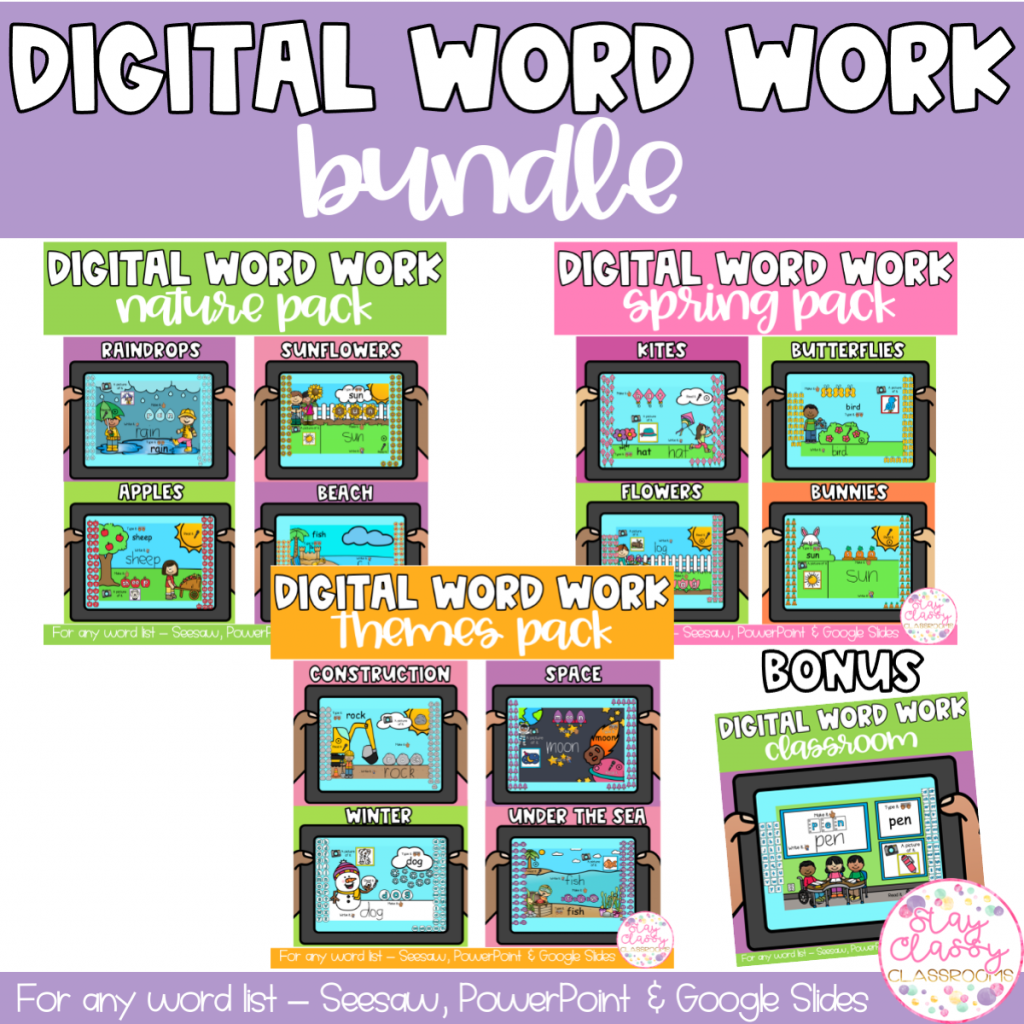 Digital Word Work Activities BUNDLE | Seesaw | PowerPoint | Google ...