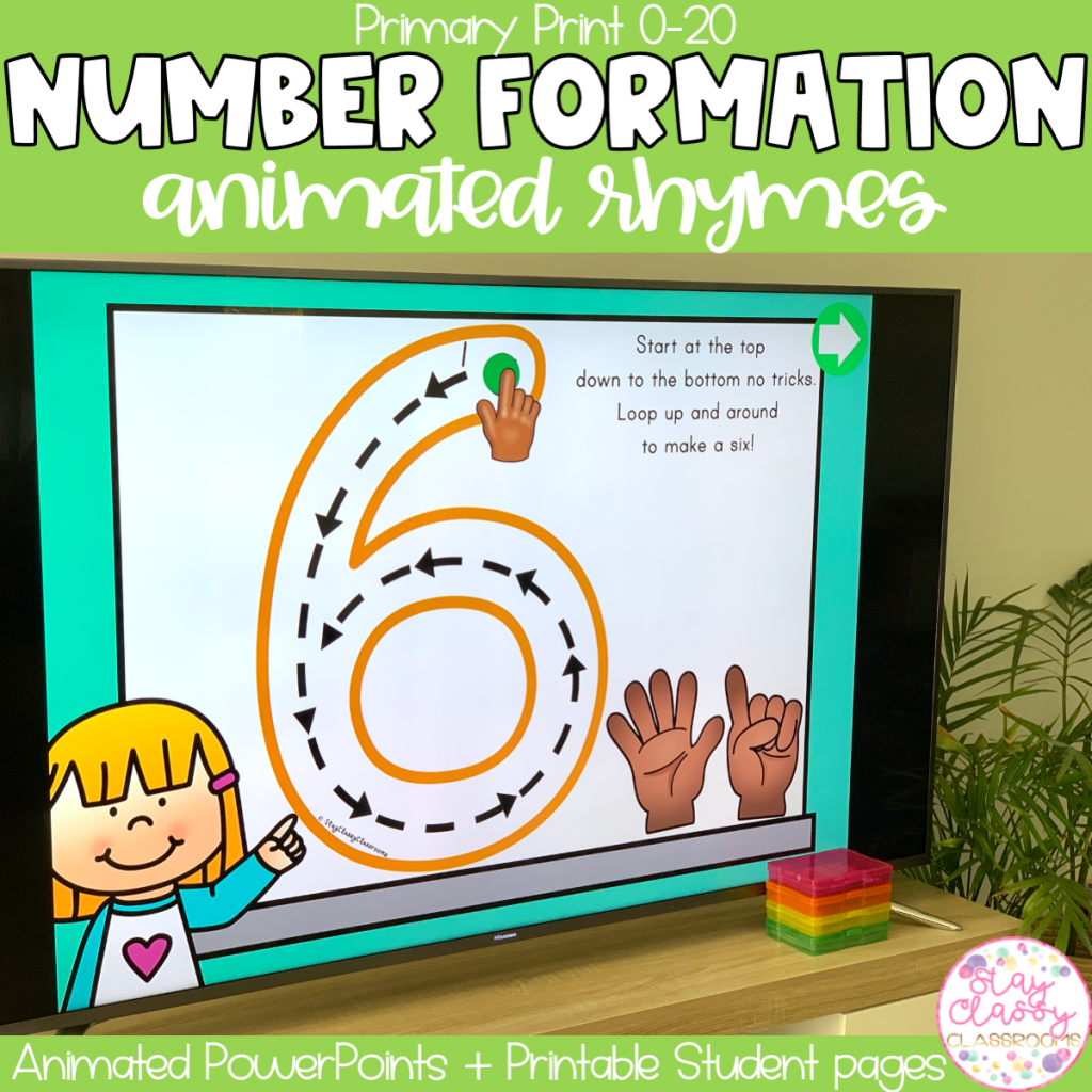 Number Formation Rhymes Animated PowerPoint | Primary Print | Numbers 0 ...