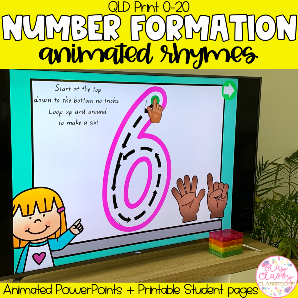 Number Formation Rhymes Animated PowerPoint | QLD Print | Numbers 0-20 ...