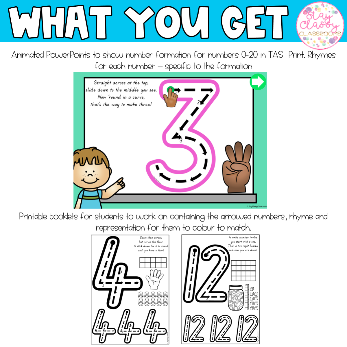Number Formation Rhymes Animated PowerPoint | TAS Print | Numbers 0-20 ...