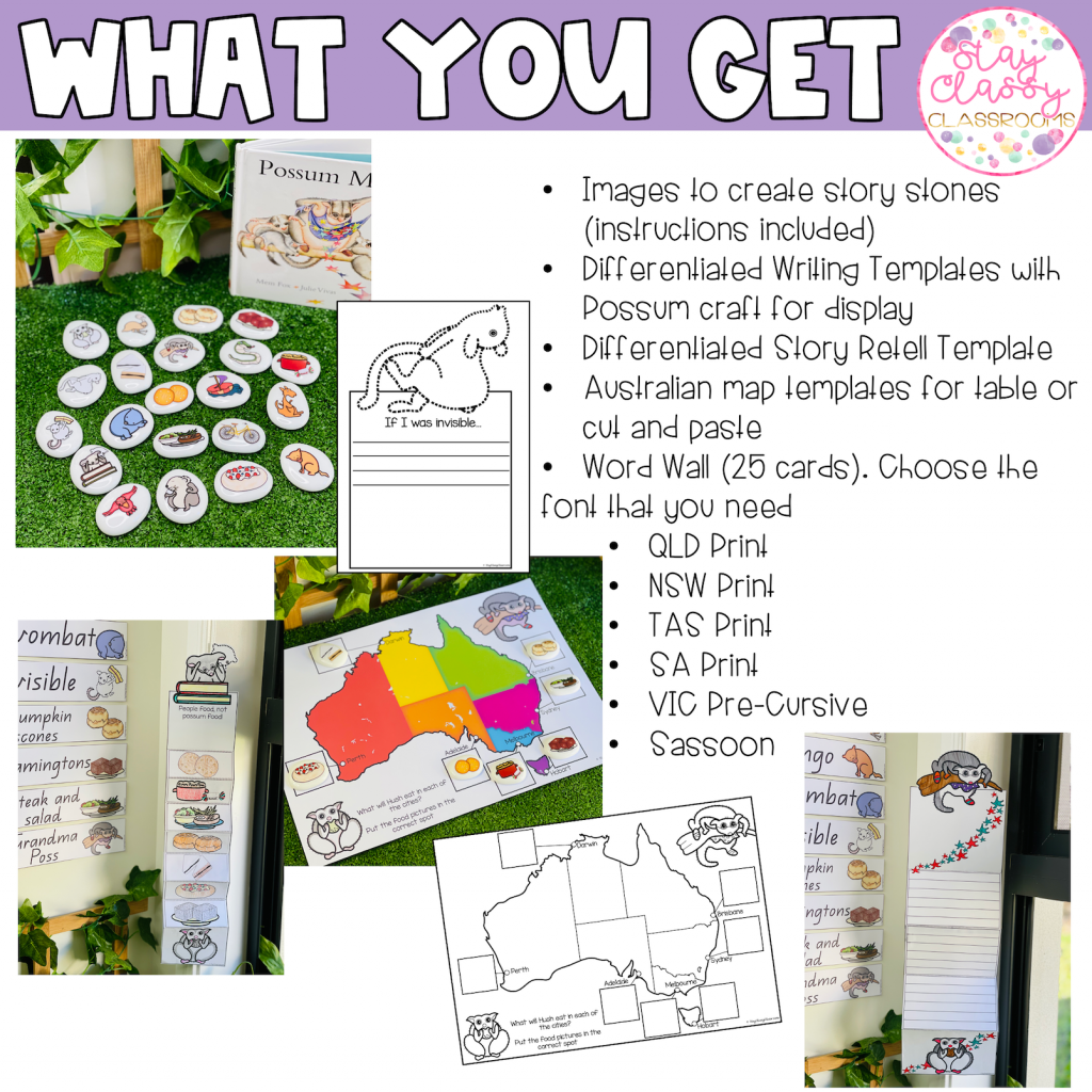 Possum Magic Story Pack | Story Stone Printables - Stay Classy Classrooms