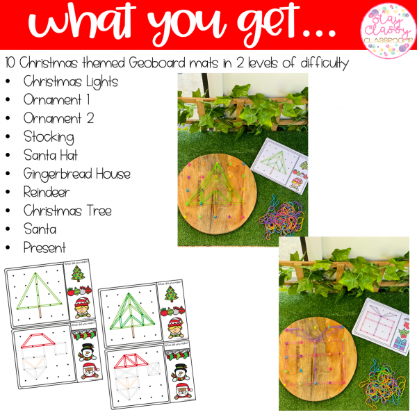 Christmas Geoboard Mats - Stay Classy Classrooms