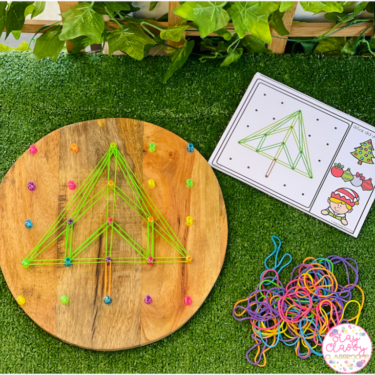 Christmas Geoboard Mats - Stay Classy Classrooms