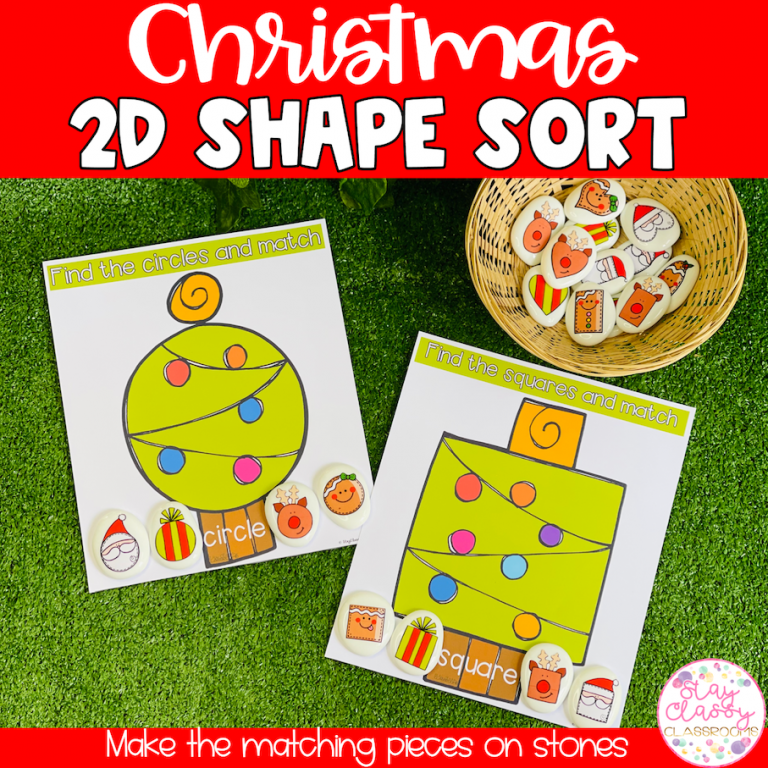 Christmas 2D Shape Sort - Stay Classy Classrooms
