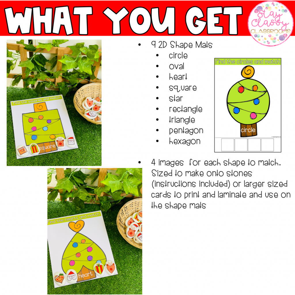 Christmas 2D Shape Sort - Stay Classy Classrooms