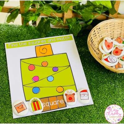 Christmas 2D Shape Sort - Stay Classy Classrooms