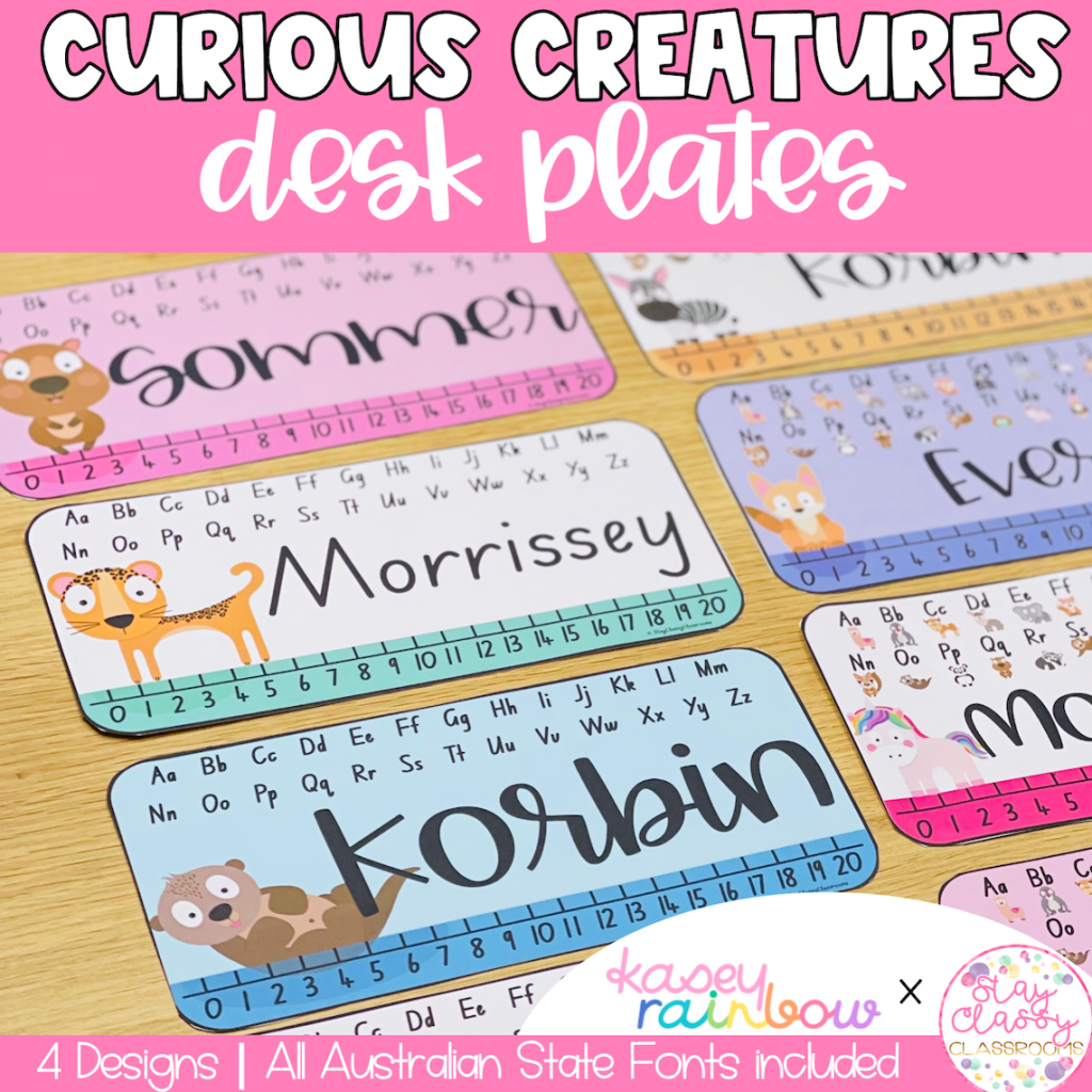 CURIOUS CREATURES | Editable Desk Plates - Stay Classy Classrooms