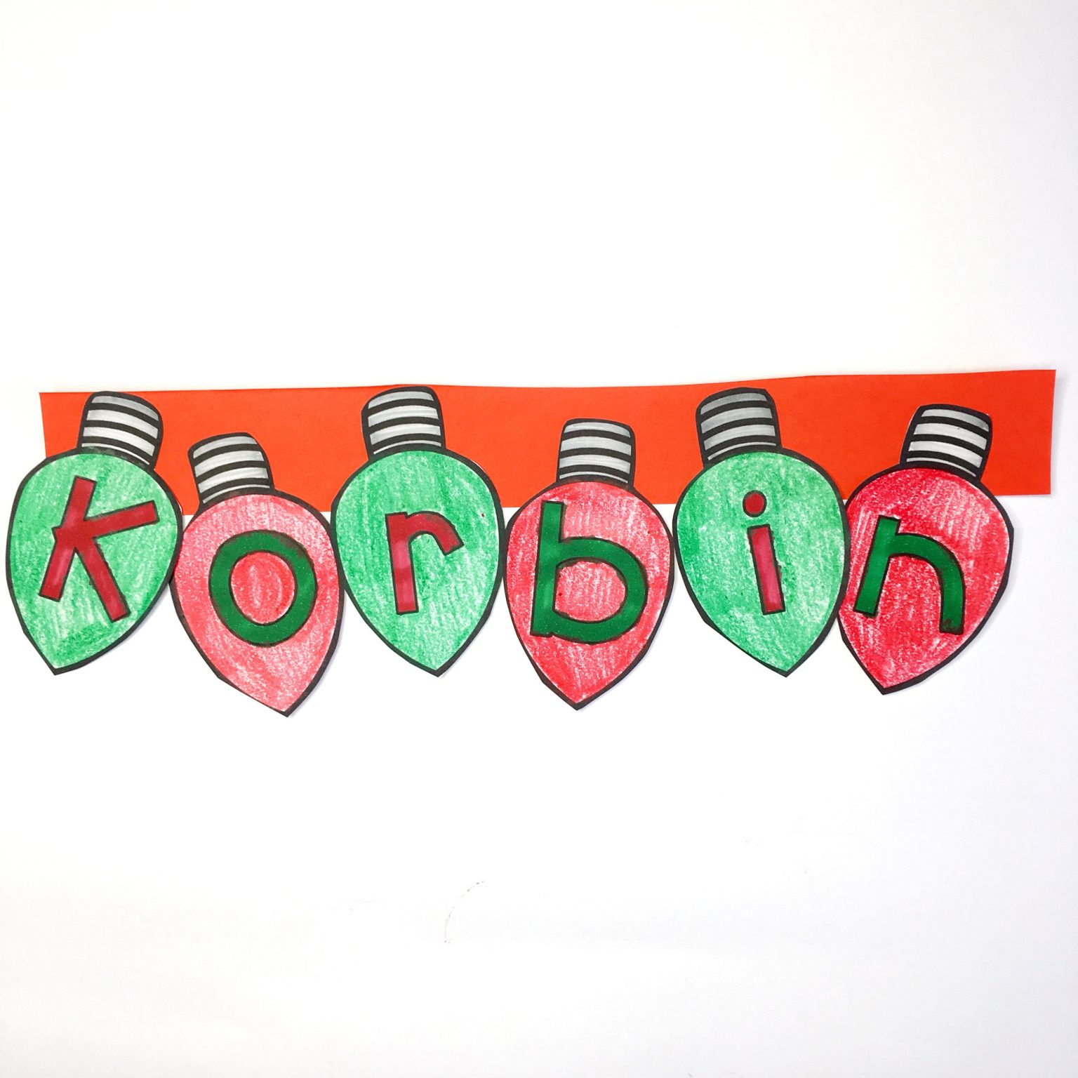 Christmas Lights Name Craft - Editable - Stay Classy Classrooms