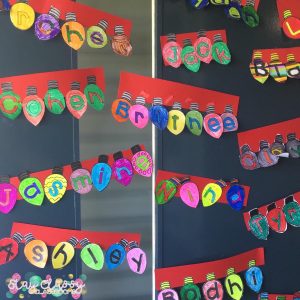 Christmas Lights Name Craft - Editable - Stay Classy Classrooms