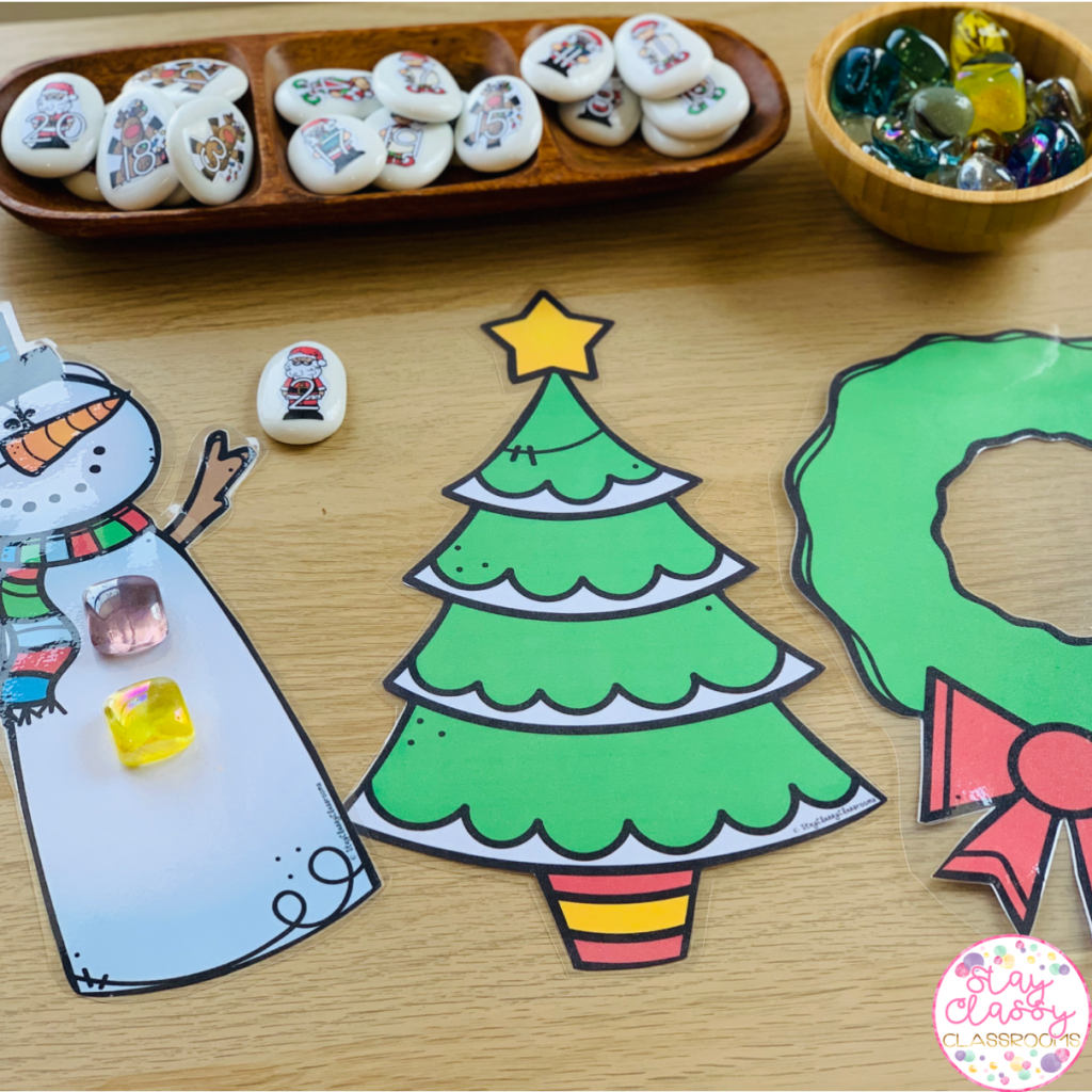 Christmas Loose Parts Counting Mats - Stay Classy Classrooms