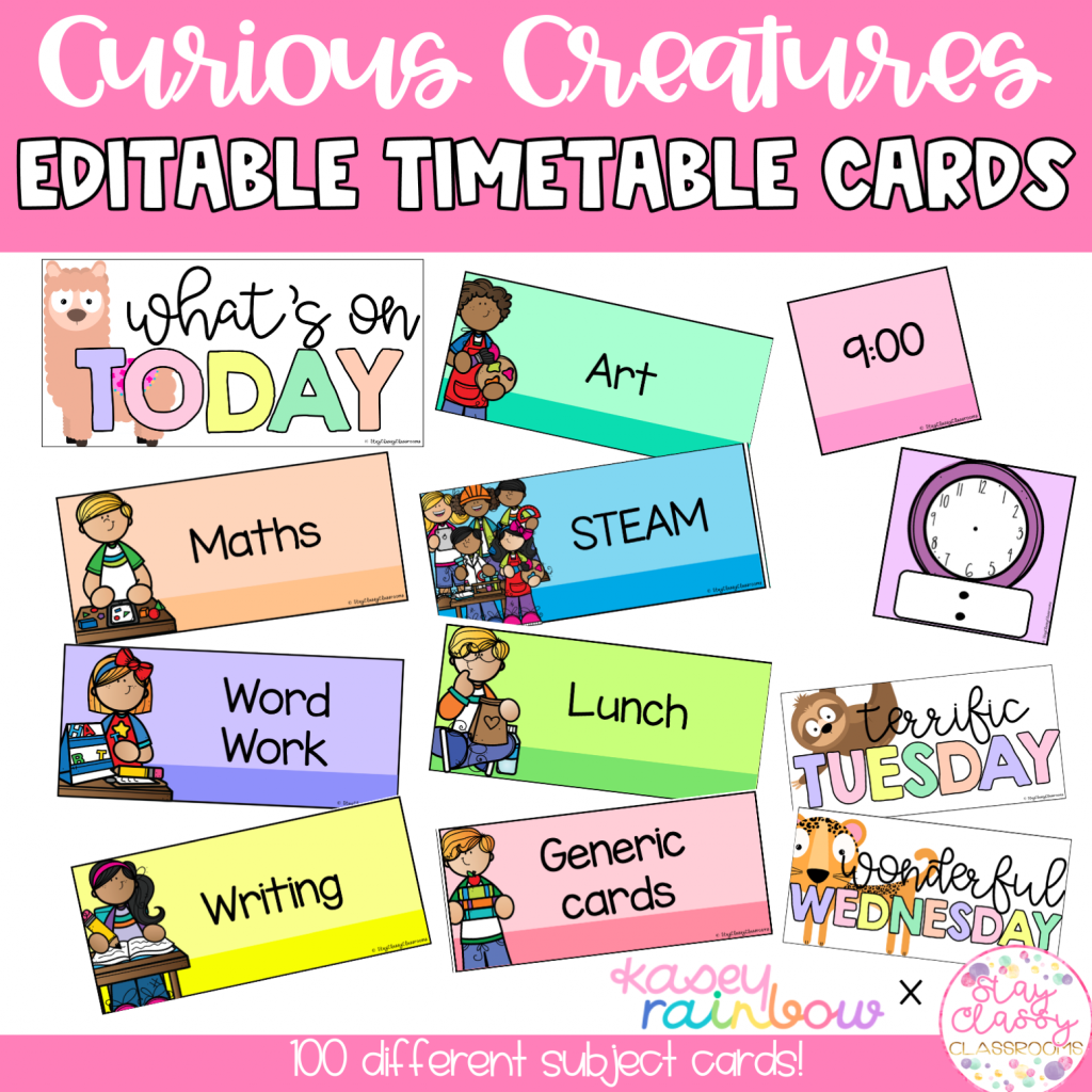 Editable Daily Visual Timetable Cards | Curious Creatures - Stay Classy ...