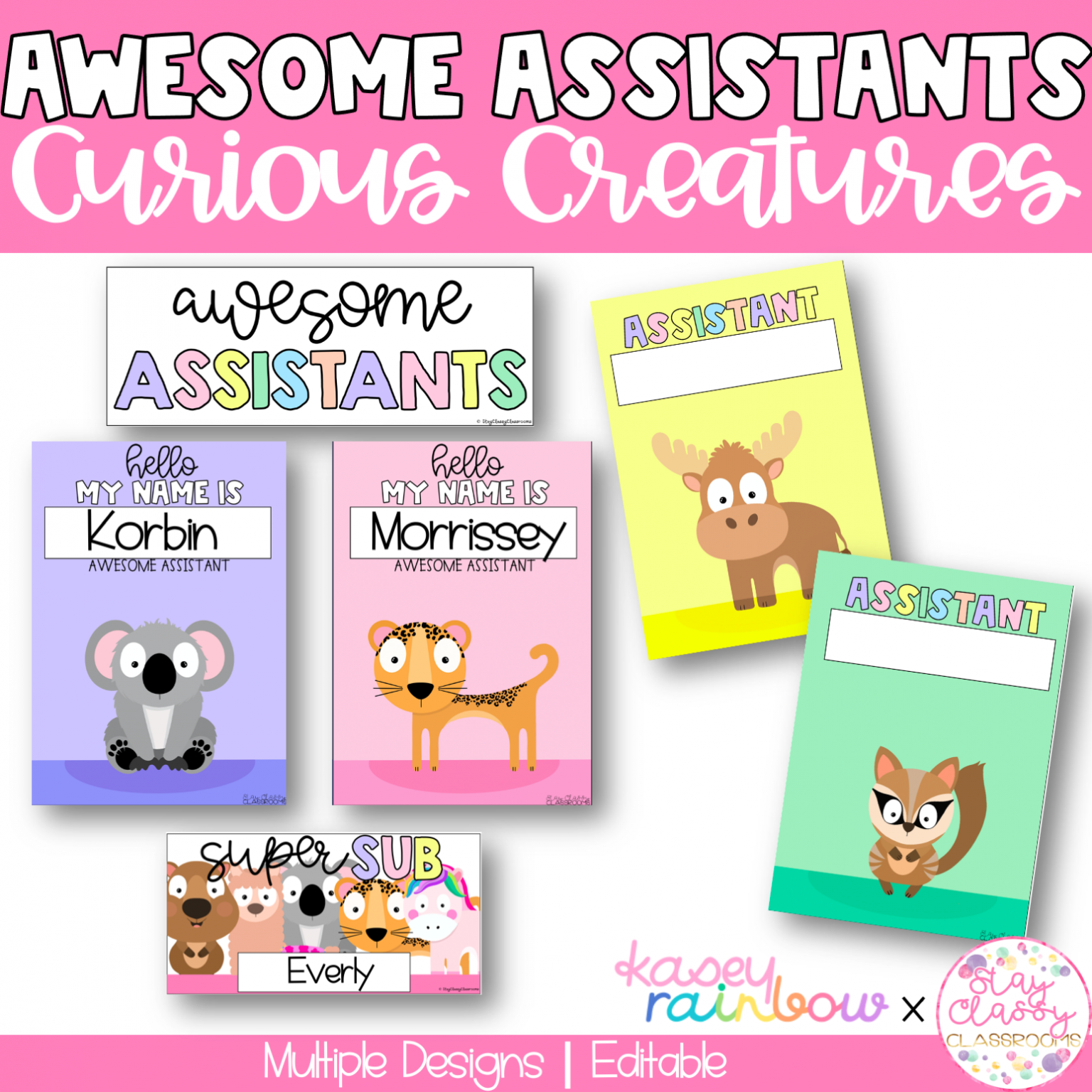Awesome Assistants | Curious Creatures | Classroom Jobs Helpers Chart ...
