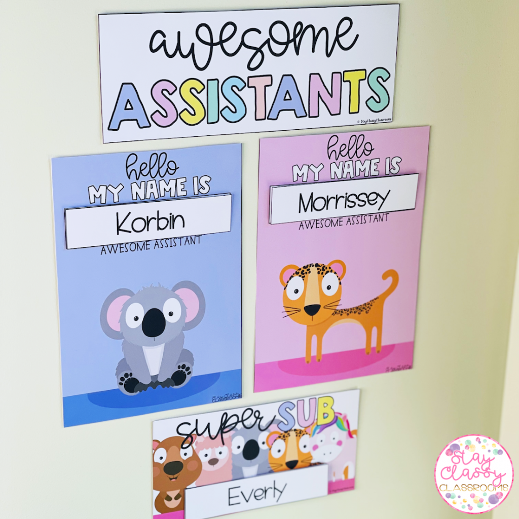 Awesome Assistants | Curious Creatures | Classroom Jobs Helpers Chart ...
