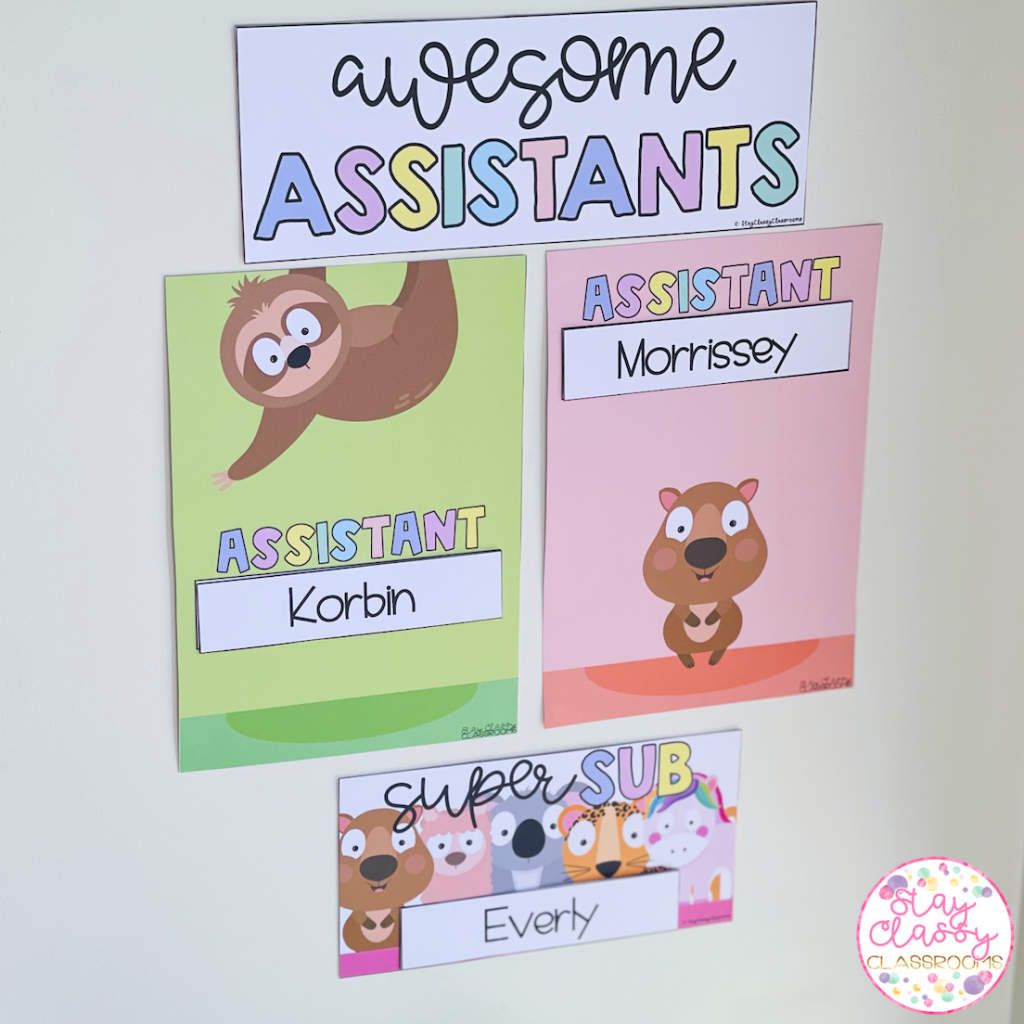 Awesome Assistants | Curious Creatures | Classroom Jobs Helpers Chart ...