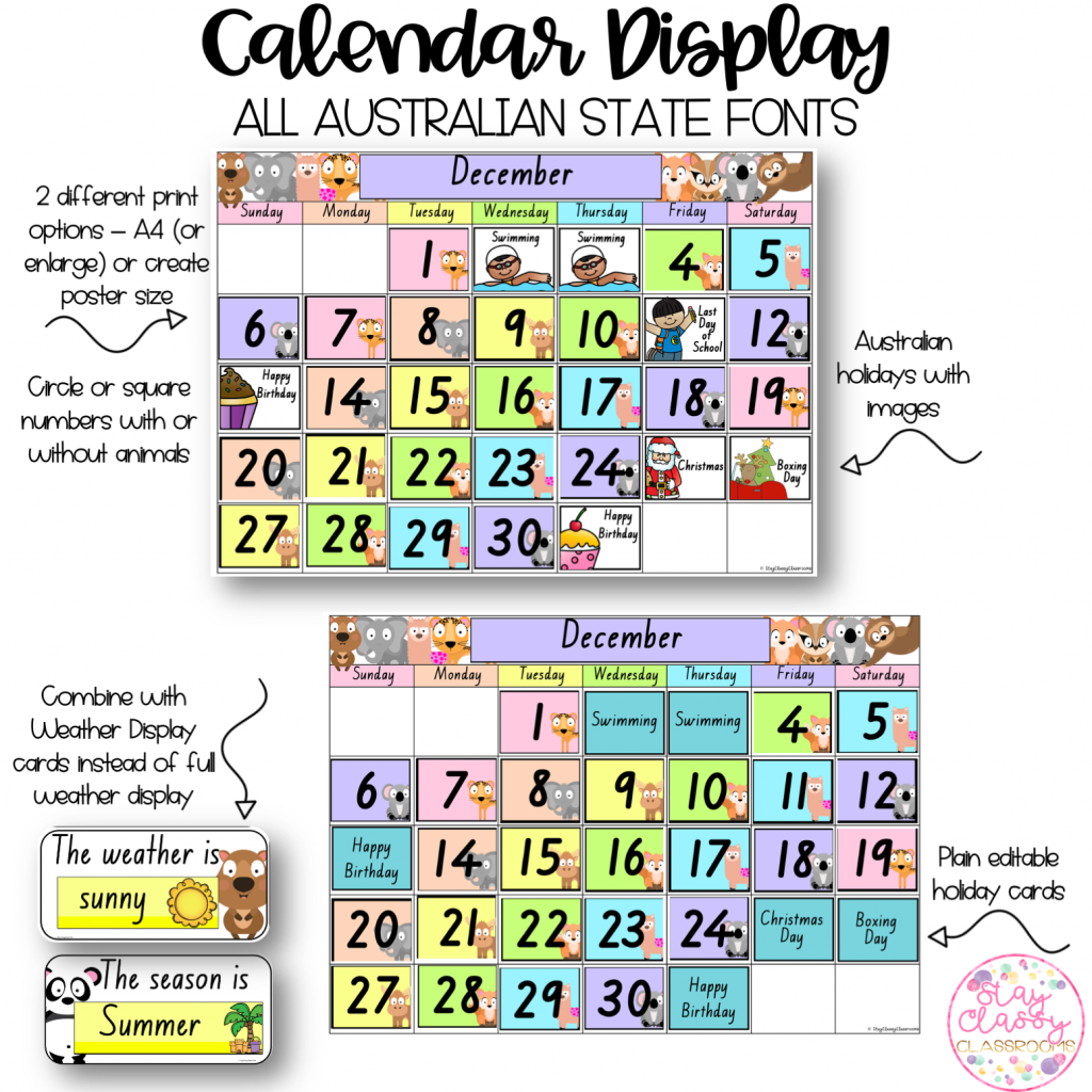 Classroom Calendar, Weather Display & Flip Calendar | Curious Creatures ...