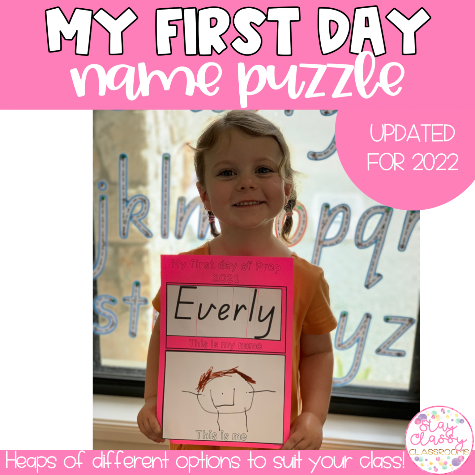 My First Day Name Puzzle Display - Editable - Stay Classy Classrooms