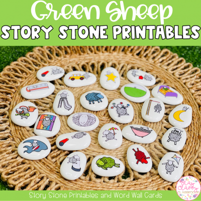 Green Sheep | Story Stone Printables and Word Wall - Stay Classy Classrooms