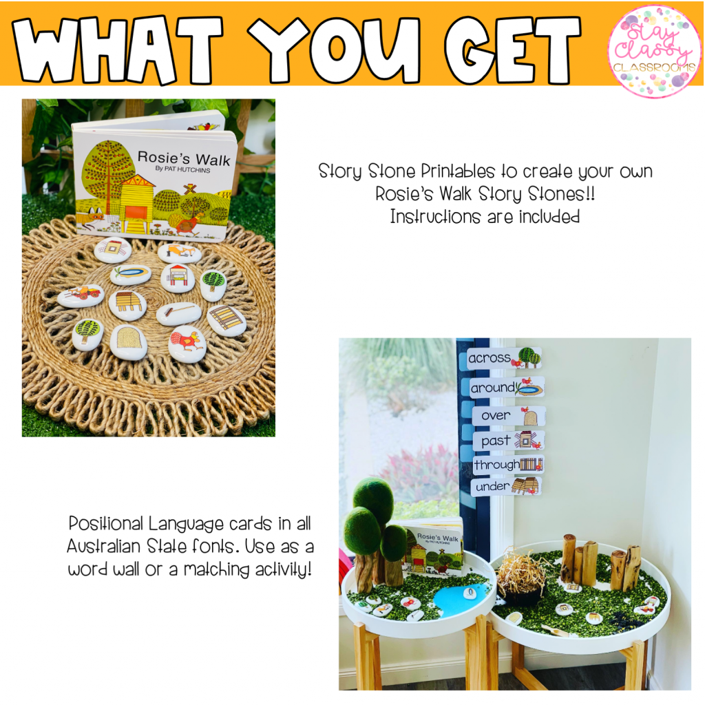 Rosie's Walk | Story Stone Printables and Word Wall - Stay Classy ...